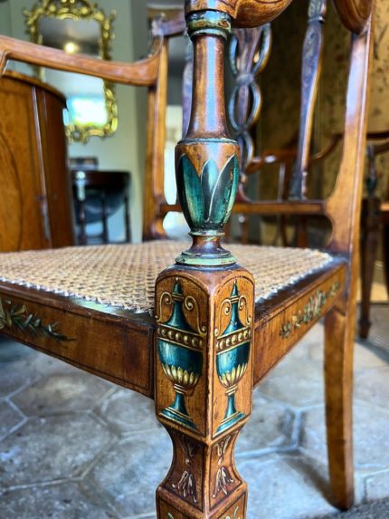 A fine and very rare set of four English late-18th century satinwood ...